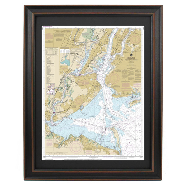 Longshore Tides New York Harbor | Nautical Chart | Framed Print | Wayfair